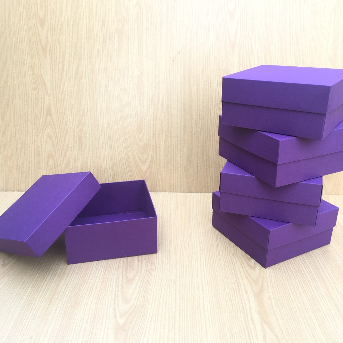 Plain Cardboard Purple Boxes – Flutter Creations