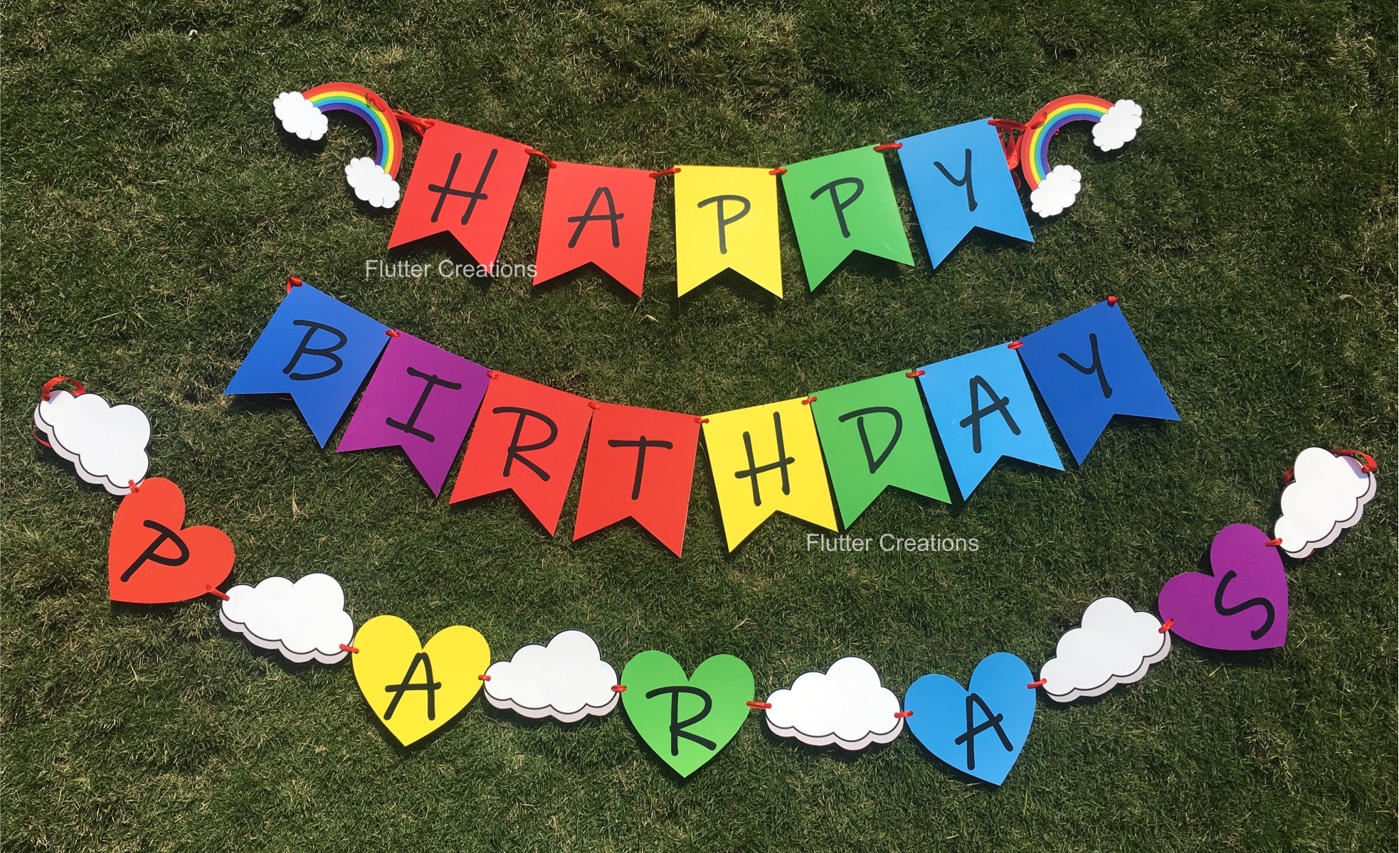 Rainbow Happy Birthday Banner – Flutter Creations
