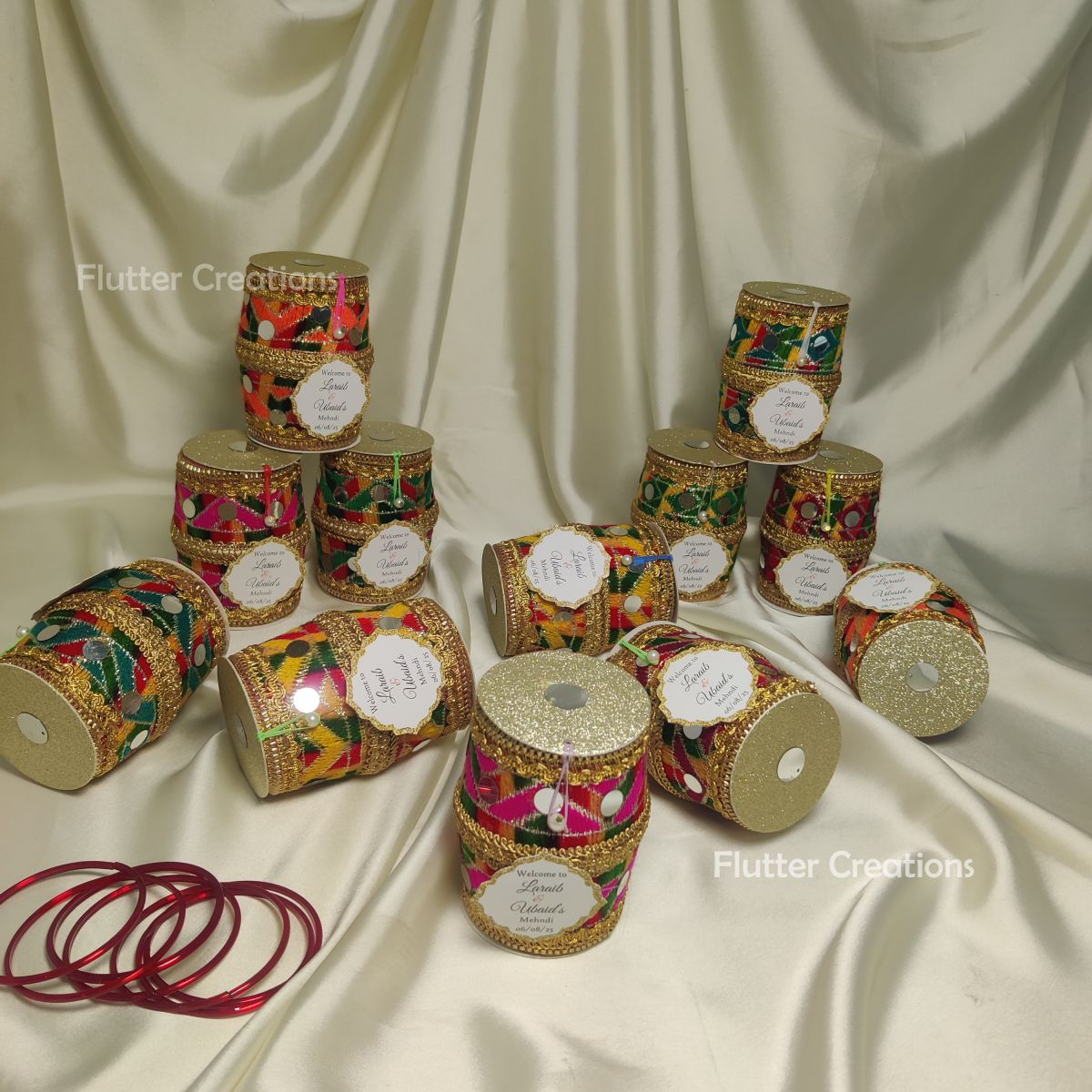 Dhol Bid Wedding Favors with Tag – Flutter Creations