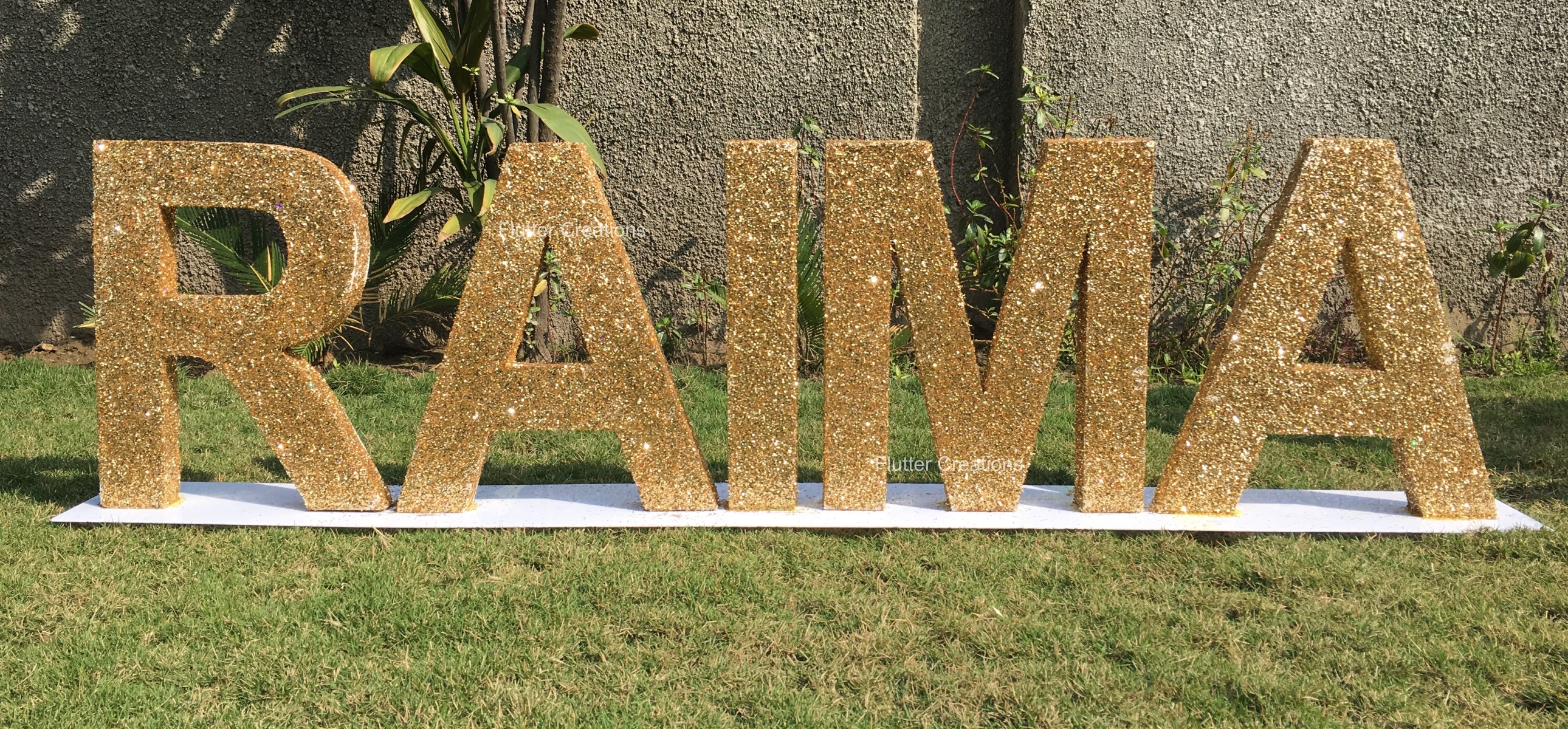 RAIMA Glittered Letter Cutout – Flutter Creations