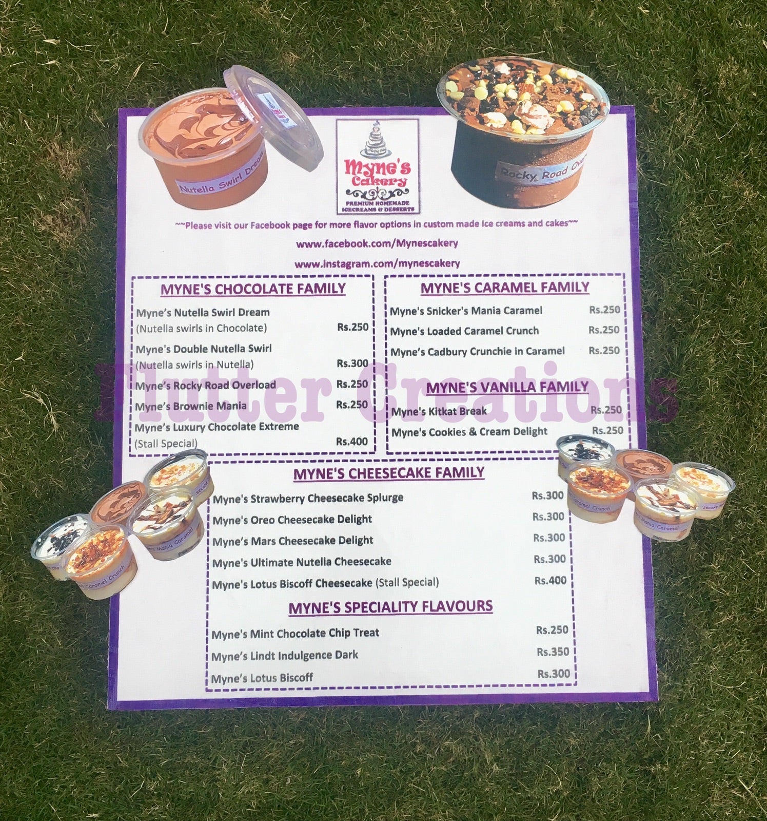Menu display board – Flutter Creations